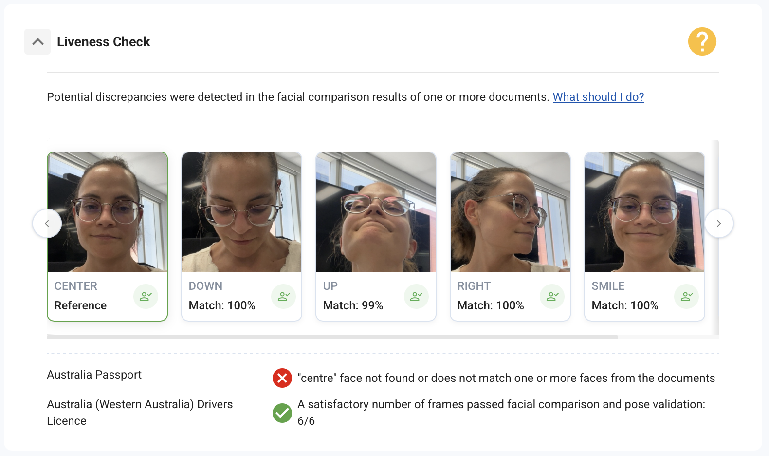 How do I interpret the Facial Comparison?