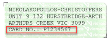 Where is the card number on my driver licence?